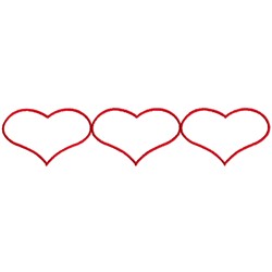 Three Hearts Outline Embroidery Design | AnnTheGran.com