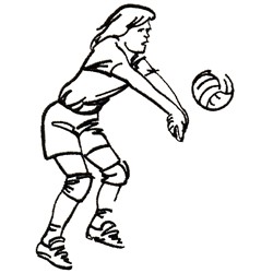 Volleyball Player Outline Embroidery Design | AnnTheGran.com