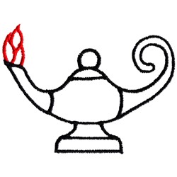 Lamp of Knowledge Embroidery Design | AnnTheGran.com