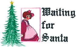 Free Waiting for Santa Embroidery Design | AnnTheGran.com