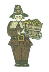 Pilgrim With Corn Embroidery Design | AnnTheGran.com