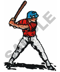 BASEBALL BATTER Embroidery Design | AnnTheGran.com