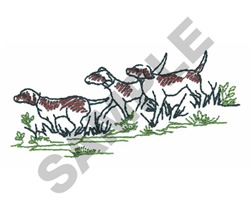 FOX HUNTING HOUNDS Embroidery Design | AnnTheGran.com