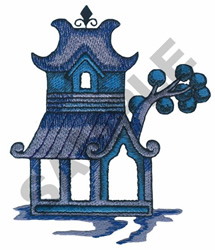 PAGODA Embroidery Design | AnnTheGran.com