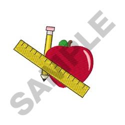 Apple Ruler Pencil Embroidery Design | AnnTheGran.com
