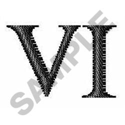 ROMAN NUMERAL ALPHABET VI Embroidery Design | AnnTheGran.com