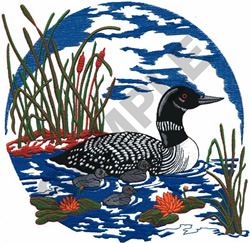 THE ORIGINAL LOON SCENE Embroidery Design | AnnTheGran.com