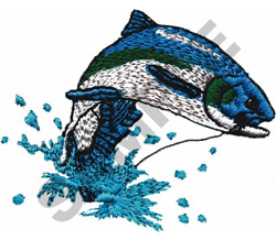 JUMPING TROUT Embroidery Design | AnnTheGran.com