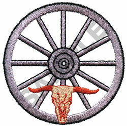 WAGON WHEEL AND SKULL Embroidery Design | AnnTheGran.com