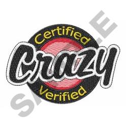 CERTIFIED CRAZY Embroidery Design | AnnTheGran.com