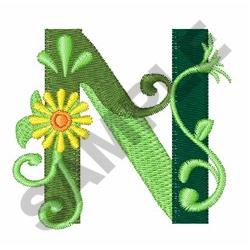 Flower Letter N Embroidery Design | AnnTheGran.com