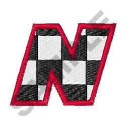 Checkered Letter N Embroidery Design | AnnTheGran.com