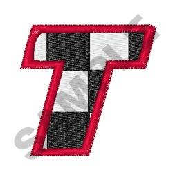 Checkered Letter T Embroidery Design | AnnTheGran.com