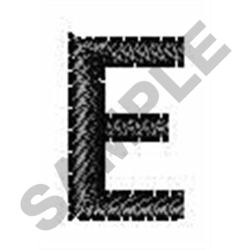 Plain Block Font E Embroidery Design | AnnTheGran.com