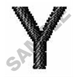 Plain Block Font Y Embroidery Design | AnnTheGran.com