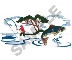 FISHING SCENE Embroidery Design | AnnTheGran.com