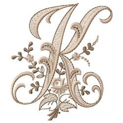 Monogram K Embroidery Design | AnnTheGran.com