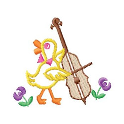 Duck Playing Cello Embroidery Design | AnnTheGran.com