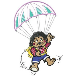 Skydiving Hedgehog Embroidery Design | AnnTheGran.com