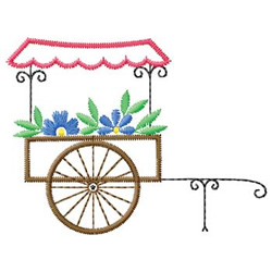 Flower Cart Embroidery Design | AnnTheGran.com