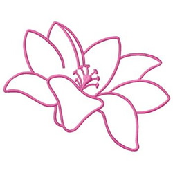Lily Outline Embroidery Design | AnnTheGran.com