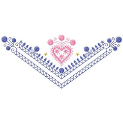 Heart Scroll Border Embroidery Design | AnnTheGran.com