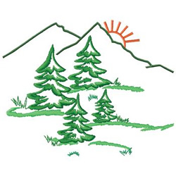 Pine Trees Embroidery Design | AnnTheGran.com