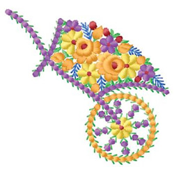 Flower Cart Embroidery Design | AnnTheGran.com