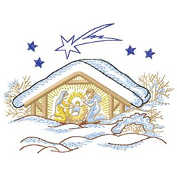 Manger Scene Embroidery Design | AnnTheGran.com