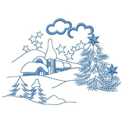 Winter Scene Embroidery Design | AnnTheGran.com
