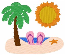 Free Beach Scene Embroidery Design | AnnTheGran.com
