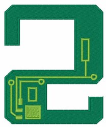 Computer Chip Font 2 Embroidery Design | AnnTheGran.com