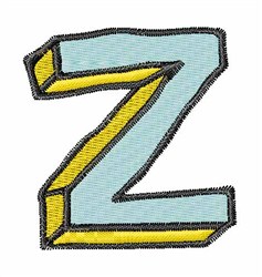 Block 3D Font Z Embroidery Design | AnnTheGran.com
