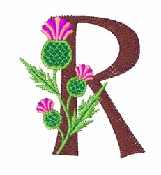 Thistle Font R Embroidery Design | AnnTheGran.com