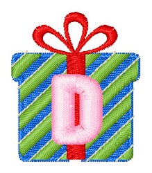 Gift Box Font D Embroidery Design | AnnTheGran.com