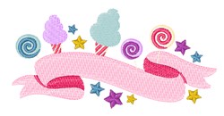 Cotton Candy Banner Embroidery Design | AnnTheGran.com