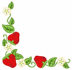 Strawberry Corner Embroidery Design | AnnTheGran.com
