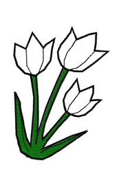 Tulips Outline Embroidery Design | AnnTheGran.com