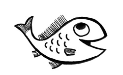 Happy Fish Outline Embroidery Design | AnnTheGran.com