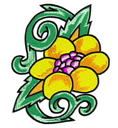 Yellow Flower Embroidery Design | AnnTheGran.com