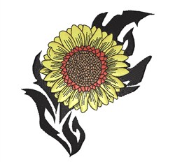 Tribal Sunflower Embroidery Design | AnnTheGran.com