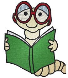 Happy Bookworm Embroidery Design | AnnTheGran.com