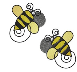 Bee Swirls Embroidery Design | AnnTheGran.com