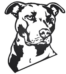 Pit Bull Outline Embroidery Design | AnnTheGran.com