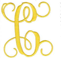 Elegant 4" C Embroidery Design | AnnTheGran.com
