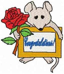 Free Mouse Congratulations Embroidery Design | AnnTheGran.com