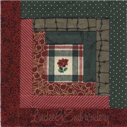 Log Cabin Block Embroidery Design | AnnTheGran.com