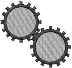 2 Gears Embroidery Design | AnnTheGran.com