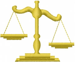 Balance Scale Embroidery Design | AnnTheGran.com