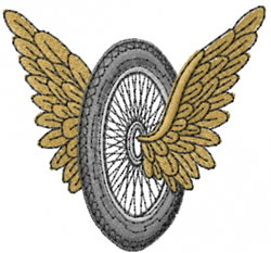 Winged Wheel Embroidery Design | AnnTheGran.com